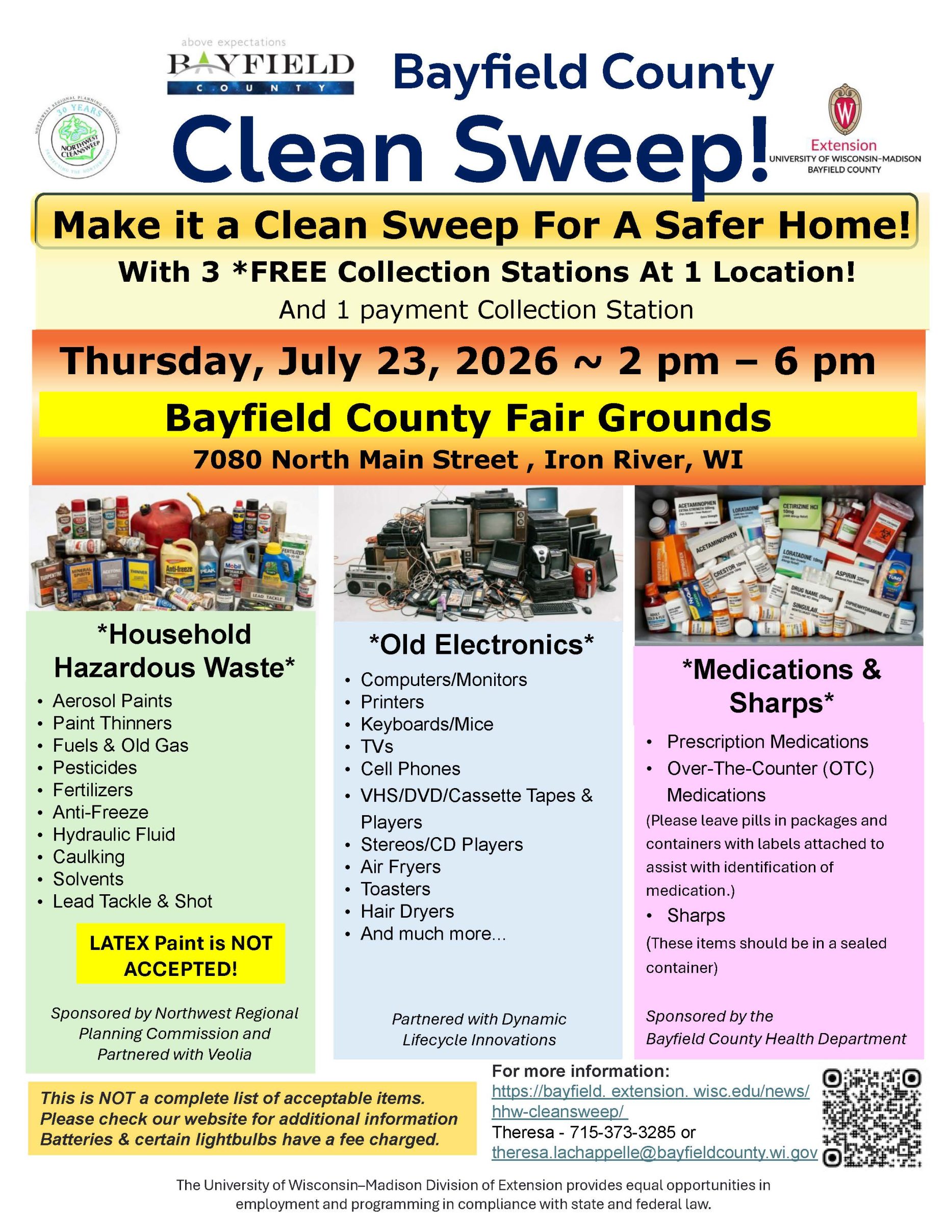 2026 Bayfield County Clean Sweep – Household Hazardous Waste Collection ...